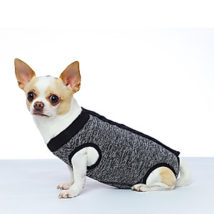 AOKAZI Surgical Recovery Suit, Dog Body Suits After Surgery, Professional Recovery Suit for Dog Cat, Comfortable E Collar Alternative, Prevent Licking Dog Onesie (Black Gray, Large)