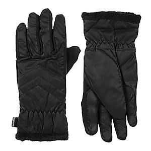 isotoner Womens Recycled Sleekheat Stretch Chevron Quilted Smartdri Cold Weather Glove, Touchscreen Capable