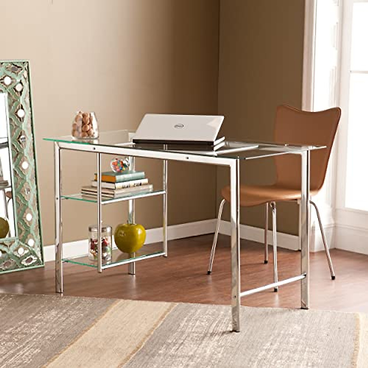 SEI Furniture Oslo Writing Desk, Chrome