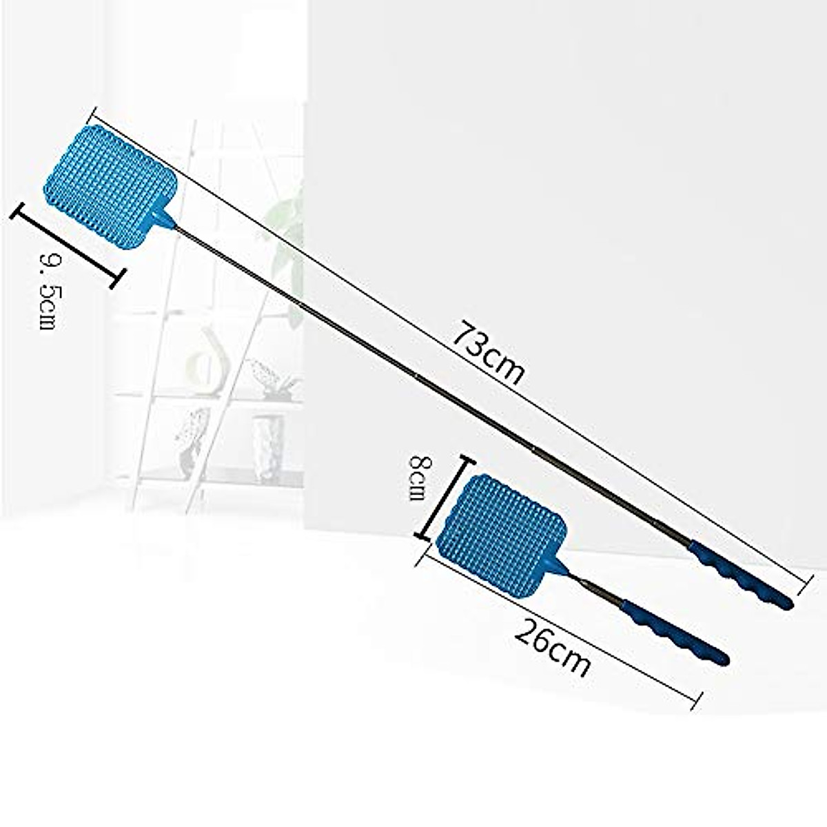 5 Pieces Fly Swatter Extendable Fly Swatter Telescopic Fly Swatter Manual Heavy Duty Plastic Flyswatter with Extendable Stainless Steel Handle, Multicolor