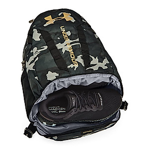 Under Armour Unisex-Adult Hustle 5.0 Backpack , Black (007)/Metallic Gold , One Size Fits All