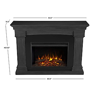 Real Flame Deland Grand Electric Indoor Fireplace with Remote Control, Realistic Infrared Fireplace with Heater, White