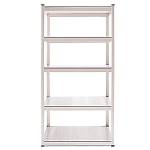 JINZEHUIH 5 Tier Storage Shelves, 36" W x 15.8" D x 72" H 2755 LBS Garage Storage Heavy Duty Metal Shelving, Adjustable Storage Utility Rack Shelf Unit for Kitchen Pantry Garage Office, White