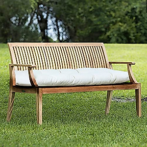 RACE LEAF Bench Cushion 45" x 18" Cream, Outdoor/Indoor Water Resistant Bench Seat Pads, Tufted Loveseat Cushion for Swing, Wicker, Garden Bench, Indoor, Shoe Storage, Window, Piano