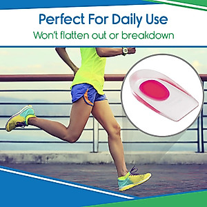 ViveSole Heel Cups for Heel Pain Relief (3 Pairs) - Gel Cushion Inserts for Heel Spur, Achilles Tendonitis, Plantar Fasciitis - Insole Pads for Shoes Women & Men - Silicone Supports, Shock Absorbing