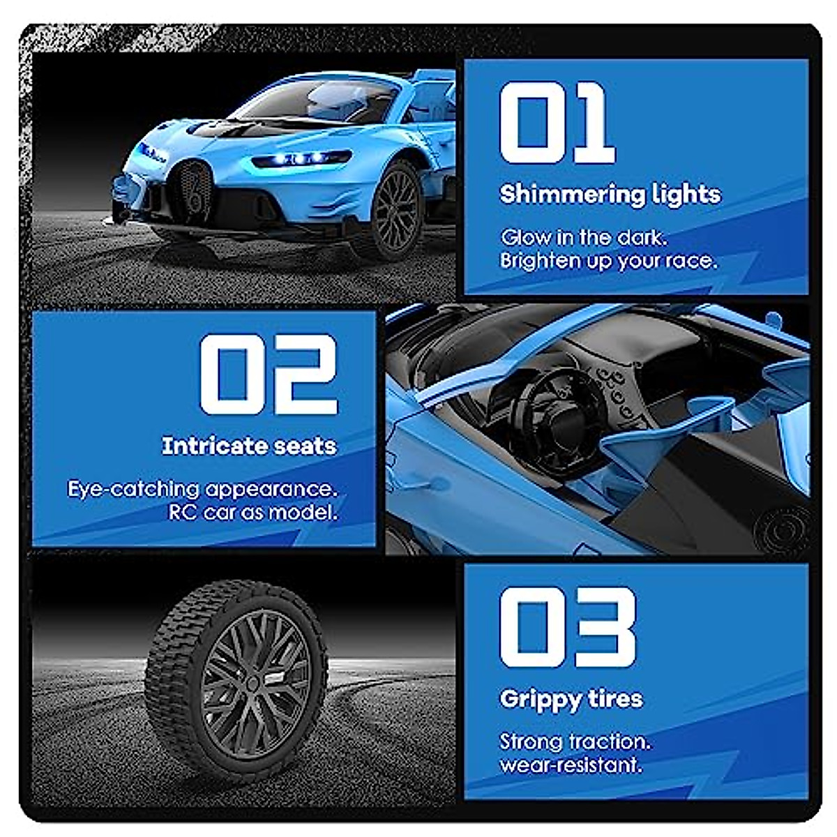 Kiddufun Remote Control Car for Boys 4-7,Rechargeable 1/18 RC Cars Toys for Boys 8-12 Sport Racing with Headlight Present Christmas Birthday Kids Toys Car Gifts for 6 7 8-12 Year Old Boys/Girls