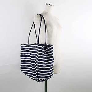 Kate Spade New York Everything Puffy Sailing Stripe Large Tote Squid Ink Multi One Size