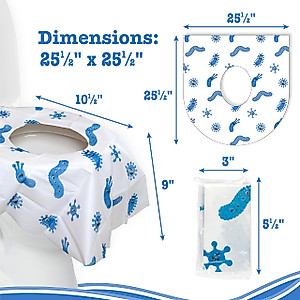 Potty Shields Toilet Seat Covers Disposable (6 Pack) - XL Waterproof Toilet Cover for Toddlers, Kids & Adults - Portable & Individually Wrapped for Travel, Potty Training, Vacations, Public Restrooms