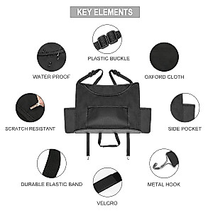 ZXZMZT Car Net Pocket Handbag Holder, Car Purse Holder Between Seats Front, Between Seats car Organizer, Accessory Organizer,Backseat Organizer Storage for Car Front Seat. (Black, 4.5inch)