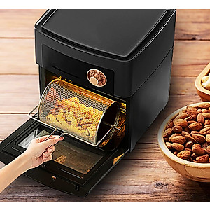 Rotisserie Basket,Air Fryer Oven Cages, 360 Degree Rotatable Heating Stainless Steel Oven Racks Oven Basket, Roaster Drum Oven for Rotisserie, Baking Nuts, Coffee Beans, Flower, Tea, BBQ Roaster Tool