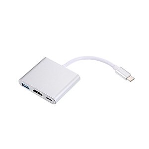 PENCHEN USB 3.1 Type-C to USB 3.0/ HD/Type-C HUB USB-C 3-in-1 Adapter Dongle Dock Cable Replaent forPro, Dell XPS 13