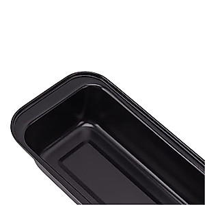 Rectangular Baking Box, Reusable and Durable Fast Heat Conduction 3PCS Black Baking Bread Pan Easy for Home Kitchen