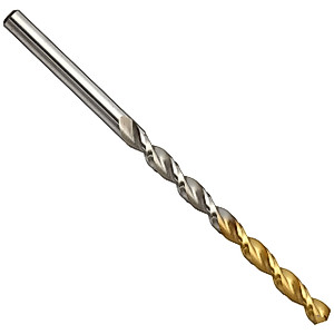 YG-1 DLGP High Speed Steel Gold-P Worm Pattern Type Jobber Drill Bit, TiN Finish, Straight Shank, Parabolic Spiral, 130 Degree, #13 Size, 23/128" Diameter x 3-1/2" Length (Pack of 10)