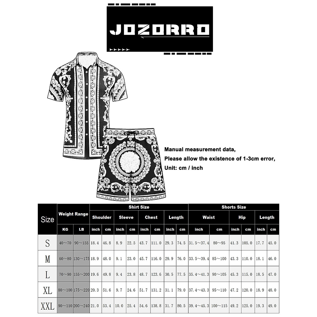 JoZorro Hawaiian Shirt Sets Camisa Negra Para Hombre 70s Outfits for Men Mens Tracksuit Camisa Para Hombre Camisas Para Hombres Camisa Blanca Para Hombre Camisas De Vestir Para Hombres