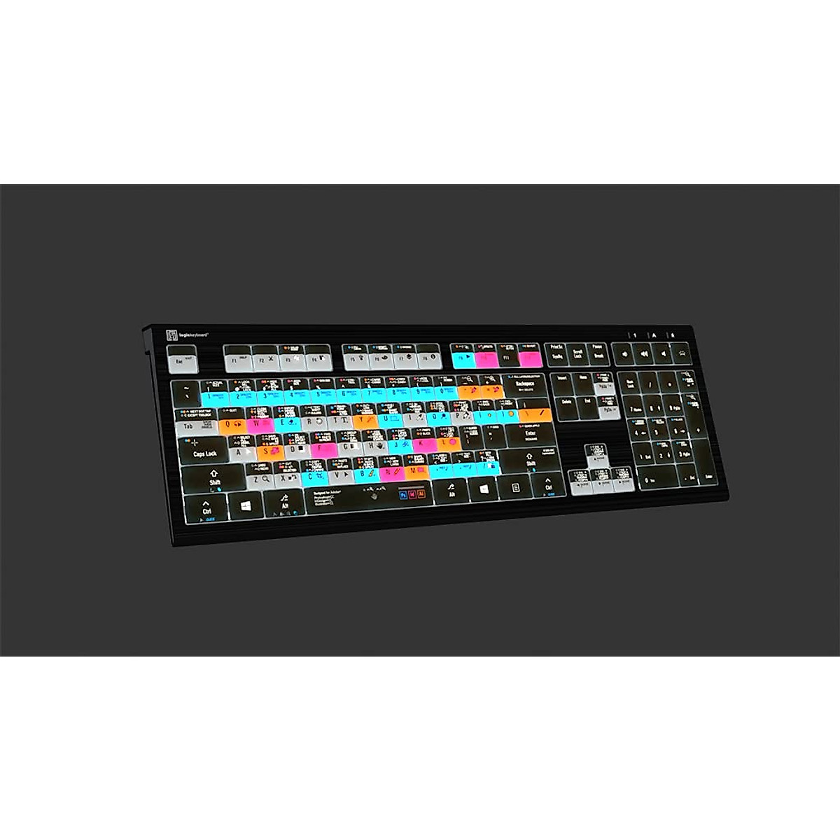 Logickeyboard Designed for Photoshop CC, InDesign CC and Illustrator CC Compatible with Win 7-11 - Astra 2 Backlit Keyboard # LKB-AGDA-A2PC-US
