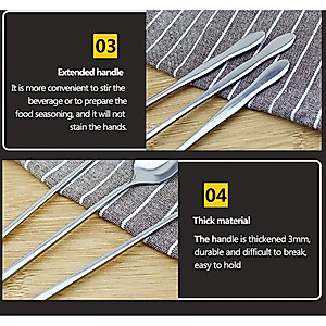 SellerWay Long Handle Spoon, 10-inch Stainless Steel Iced Teaspoon for Mixing, Cocktail Stirring, Coffee, Set of 1