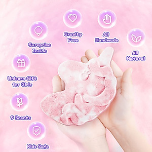 Kids Bath Bombs with Surprise Inside, 9PCS Organic Bath Bombs for Kids Bath Bombs with Toys Inside, Unicorn Bath Bombs for Girls Bath Bombs with Surprise Inside,XMAS Kids Bath Bombs for Kids Bathbombs