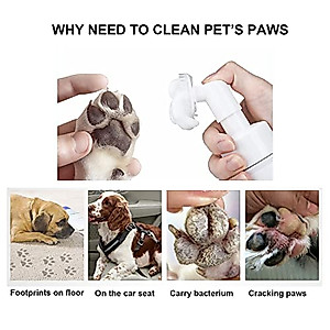 Dogscute 2 Pack Pet Paw Cleaner for Dogs & Cats, Waterless Foam with Silicone Scrubber, Dogs Cats Feet Paw Cleaner