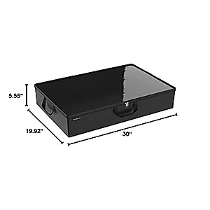 ClosetMaid 20504 Foldable Underbed Storage Bag with Handles, Zipper Closure and Clear Window for Sweaters, Shoes, Blankets with Charcoal Black Finish