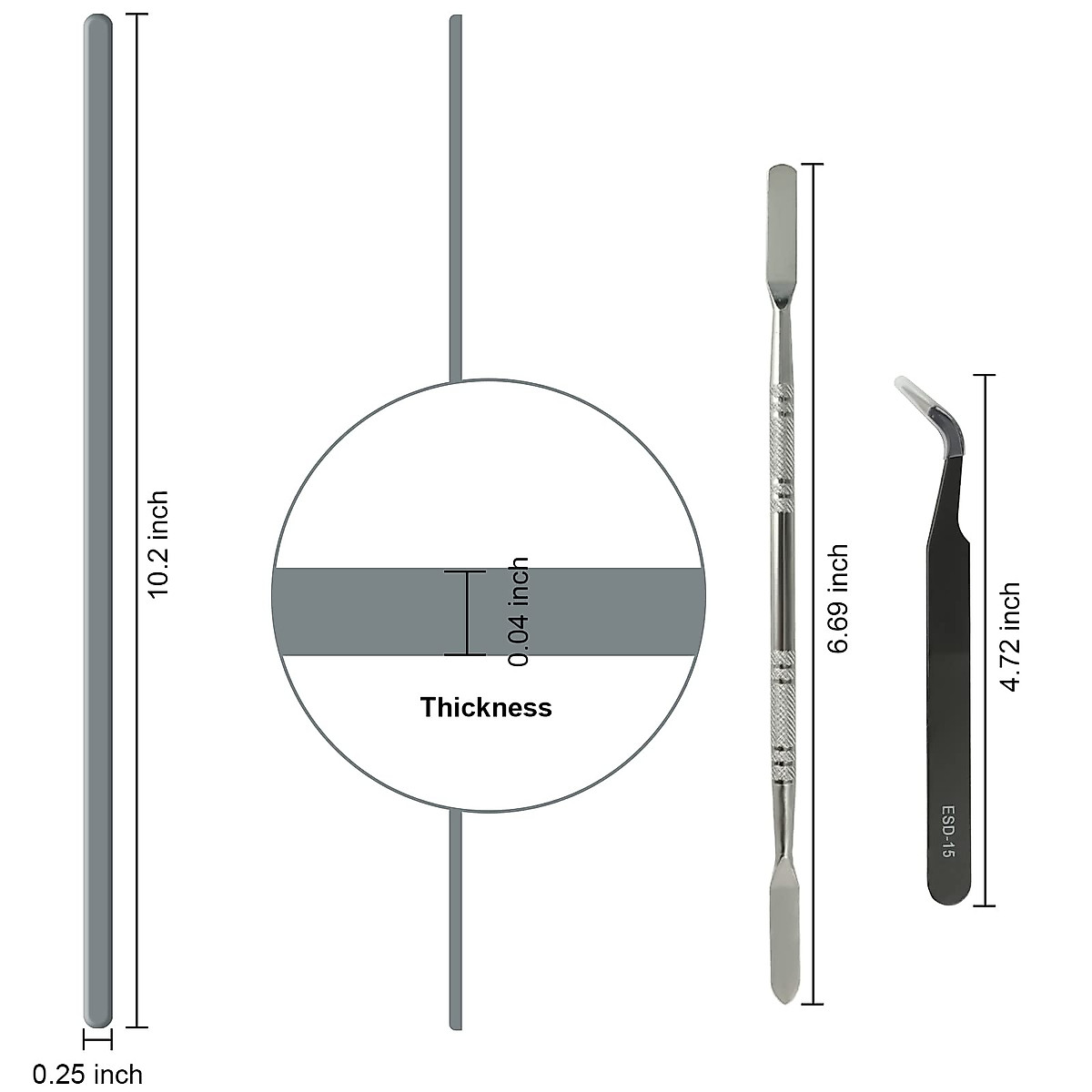 4 PCS Non-Slip Bumper Feet Strips,OBKJJ Notebook DIY Bumper Feet Replacement Tool(Metal Crowbar×1,Tweezers×1) for Dell Inspiron |15 7569 7579|5368 5378|7460 7472 7560 7572 |7368 7378 |1