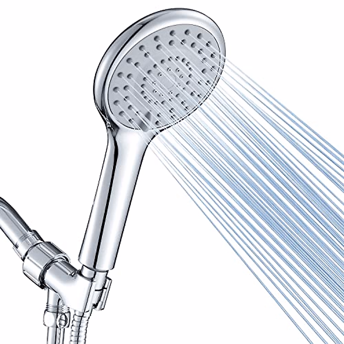 DOILIESE Shower Heads with Handheld Spray 5-Mode,Anti-clog Nozzles Shower Heads High Pressure,Hand Held Shower Head with Long Hose 60inch Chrome