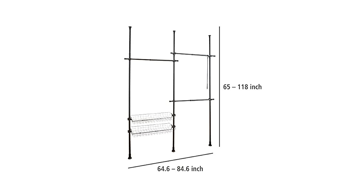 WENKO Adjustable Clothes Rack - Versatile Closet Organizer