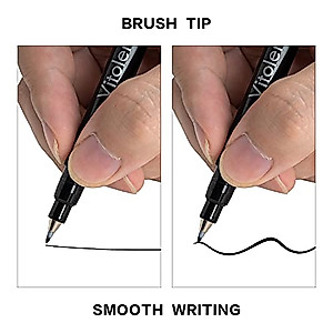 Vitoler Calligraphy Pens, Hand Lettering Pens, 5 Pack Black Ink Technical Pens For Beginners, Writing, Drawings, Sketching,Signature,Bullet Journaling,Caricature Illustration,Scrapbooking