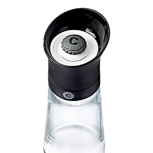 CrushGrind Kala Salt, Pepper, Herb or Spice Grinder - Fully adjustable - Glass (6.69 inches / Black Plastic)