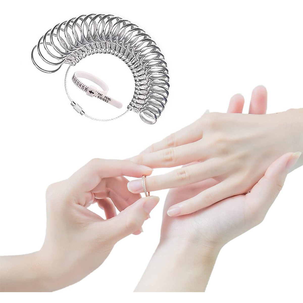 DoGeek Ring Sizer Measuring Tool Set Metal Ring Sizers Stainless Steel Ring Gauges Finger Sizer & Ring Mandrel Aluminuml (Size 1-13), 27 Pcs