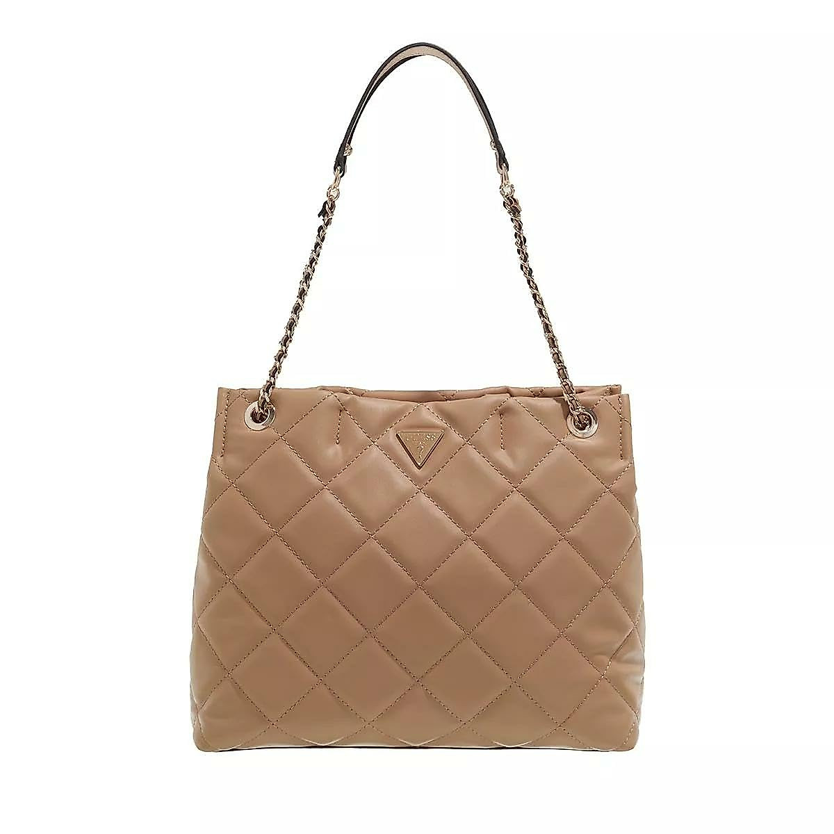 GUESS womens Cessily Girlfriend Shopper, Beige, one size US