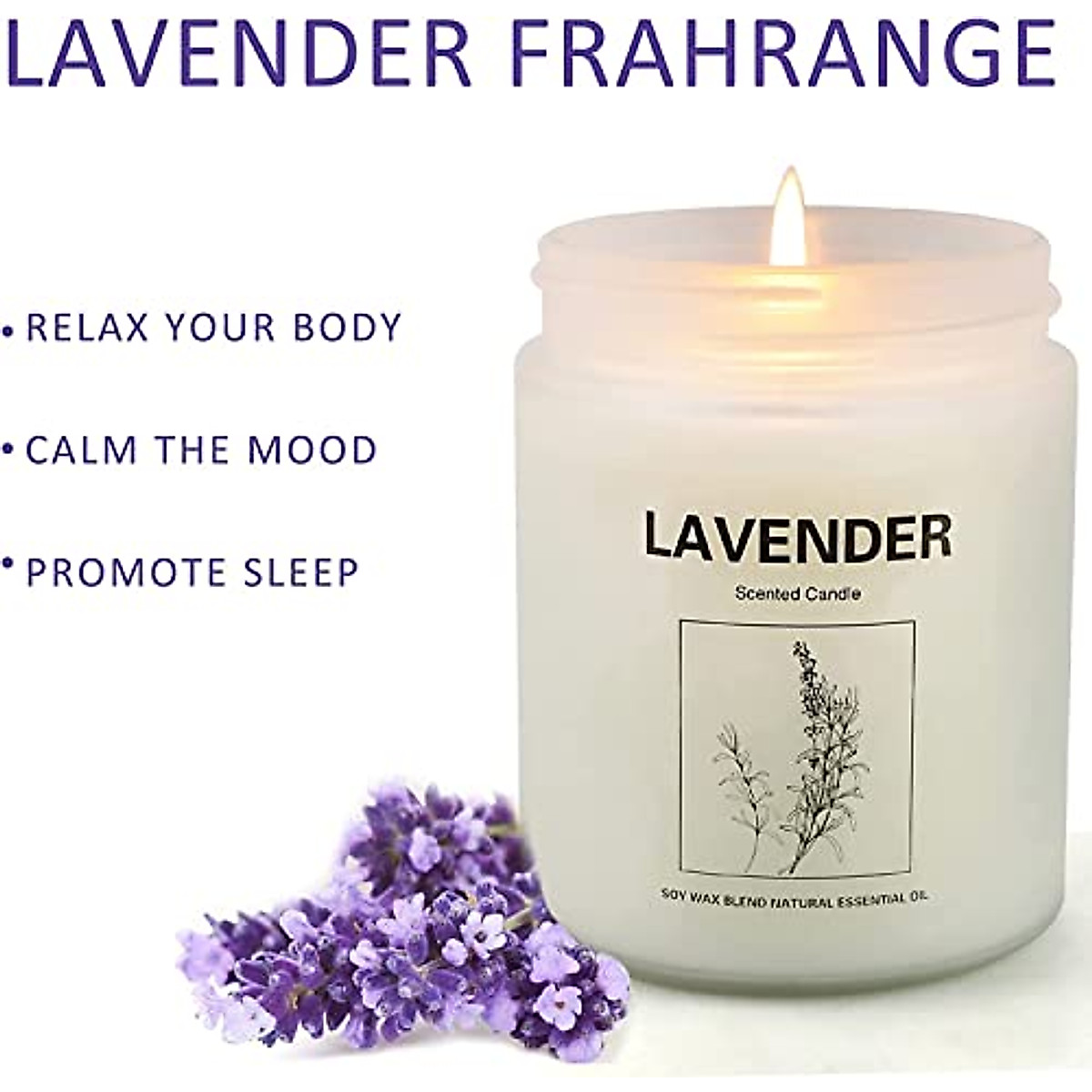 4 Pack Scented Candles Gift Set for Women, Candles for Home Scented, Soy Candle Jar Aromatherapy Lavender Scent Ideal Gifts for Women, Birthday Mother's Day Gift Set, 6.35 oz - Pack of 4