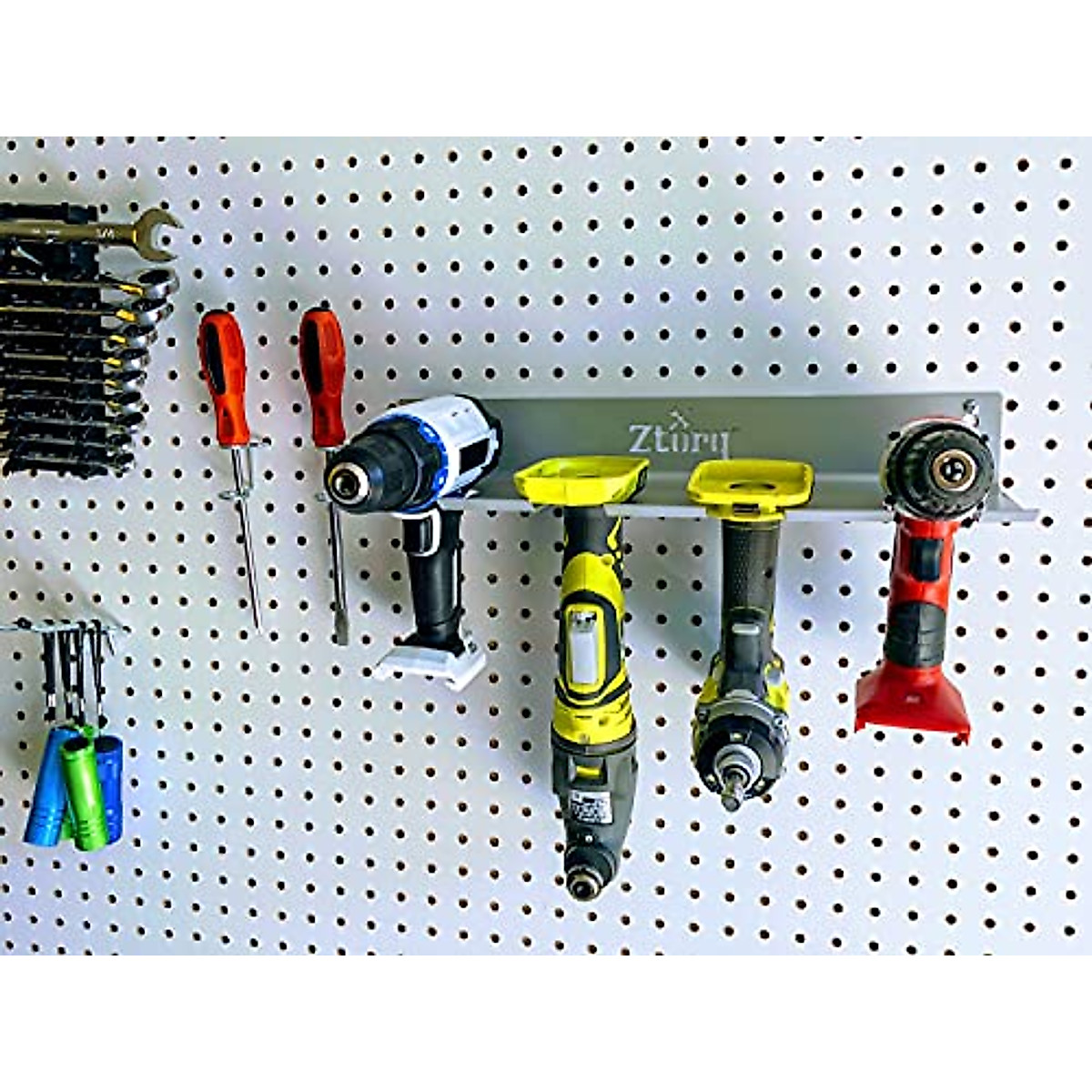 Ztorq Cordless Drill Tool Organizer - Drill Holder Storage Wall Mount Rack to optimize Garage Organization and Power Tool Storage