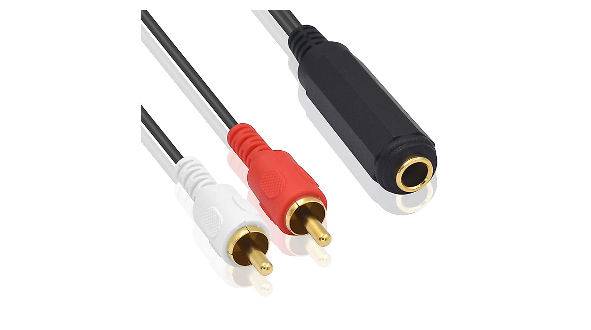 Poyiccot RCA to 1/4 Adapter Cable, 6.35mm 1/4 inch TRS Stereo Jack ...