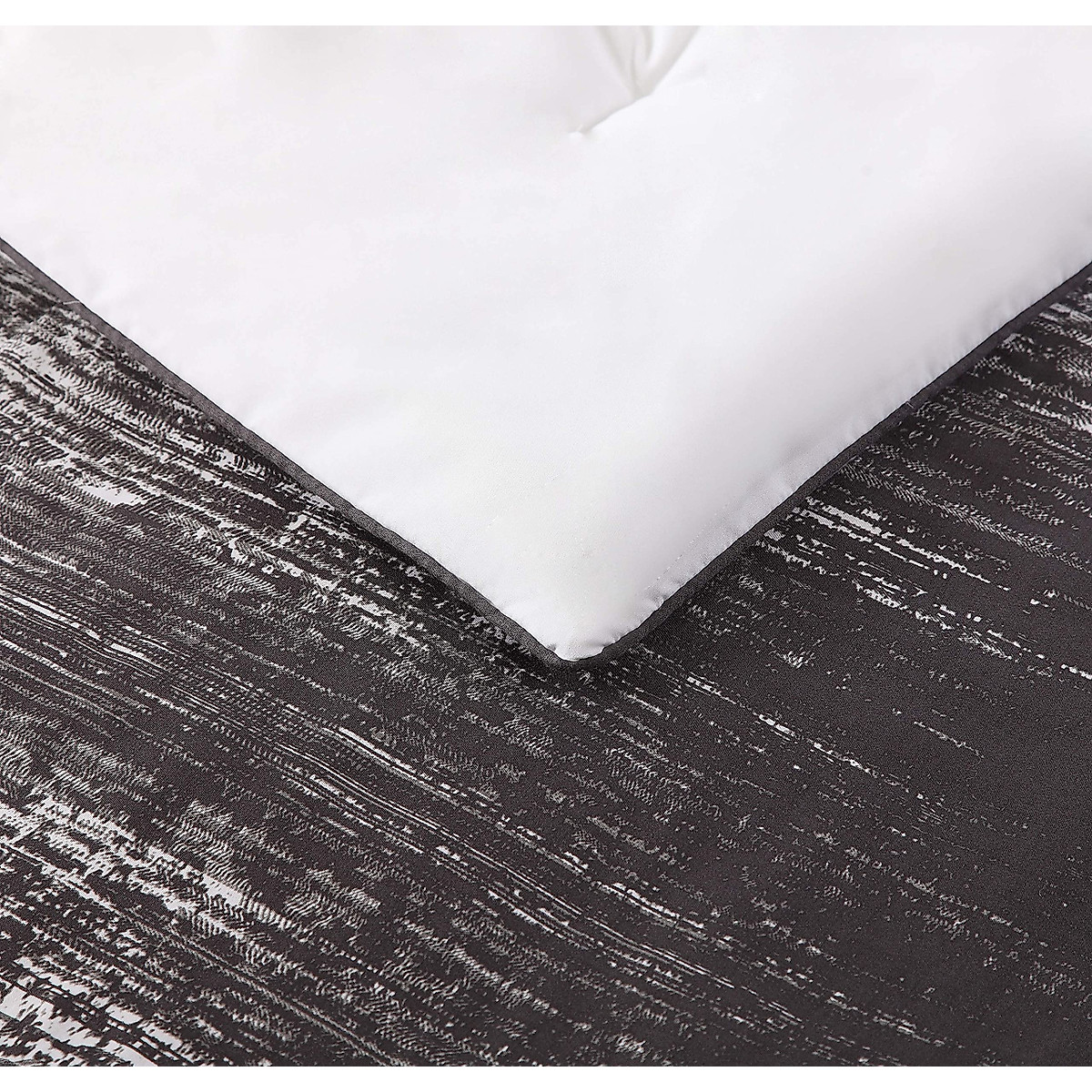 Vince Camuto Home Lyon King 3 Piece Grey/White Duvet Set