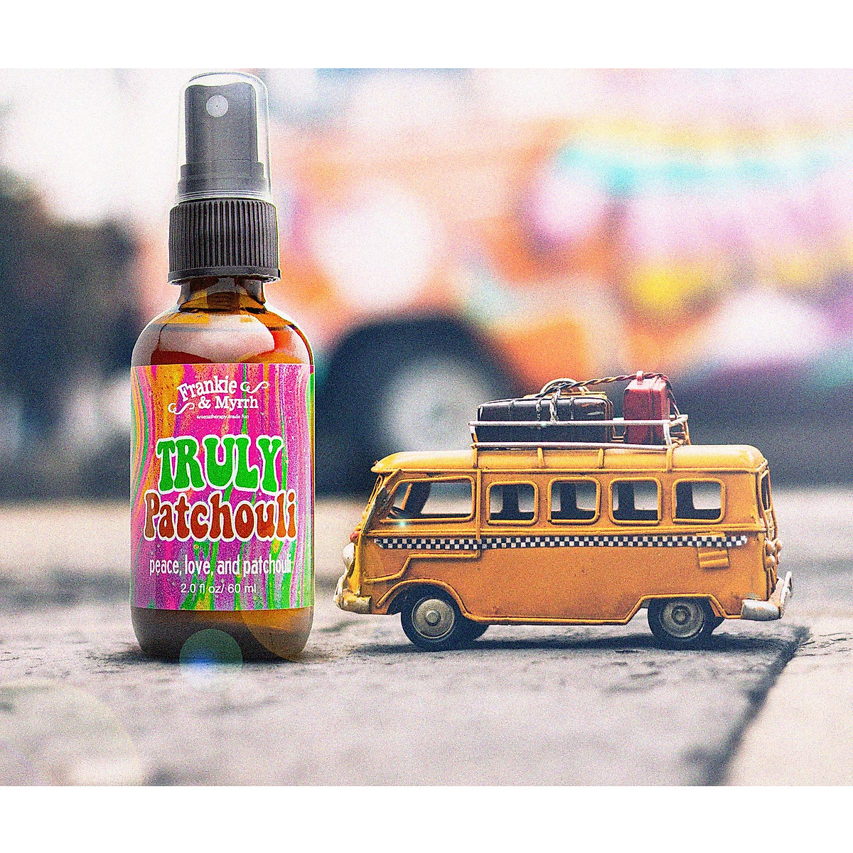 Frankie & Myrrh 2-Pack Room Spray: Truly Patchouli & Hippie Go Lucky. Natural Light Perfume/Cologne for Relaxation and Energy Aromatherapy