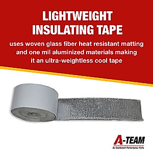 A-Team Performance - Heat Shield Tape with PSA Ultra-Lightweight Self-Adhesive and Reflective Thermal Tape 1.5" x 15'