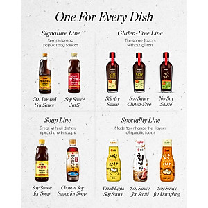 SEMPIO Soy Sauce for Sushi - Premium Naturally Brewed for Sashimi, Less Salt, Katsuobushi & Kelp infused. Flavor-locking bottle. Made in Korea. (6.7 fl oz / 200mL, Vegan, Non-GMO)