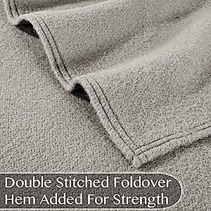 Poyet Motte Antibes 350GSM 100-Percent Wool Medium Weight Oversized Blanket, Machine Washable (Grey, King Size)