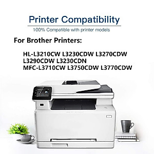 Kolasels (with Chip) 5-Pack (2BK+C+Y+M) Compatible HL-L3210CW Laser Printer Toner Cartridge (High Capacity) Replacement for TN227 TN-227 (TN-227BK TN-227C TN-227Y TN-227M) Printer Toner Cartridge