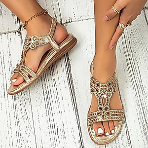 Sandals Women Flat Slip On Shoes Casual Summer Lace Clear Walking Orthotic Sandals Prime Deals of The Day Today Only