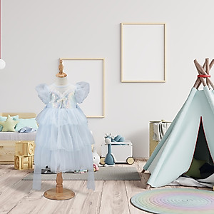 Spurgehom Kid Dress Form Adjustable Child Mannequin Body with Wood Base Toddler Clothes Mannequin Pinnable Dress Form for Apparel Scarf Window Shop Display, 4-5 Years Old