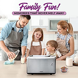 DULCH Rolled Ice Cream Machine with (2) Stainless Steel Spatulas, Electric Frozen Pan Roller Treat Maker + Recipe Book