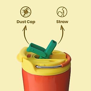 BOTTLE BOTTLE Insulated Coffee Tumblers with Dual-use Lid and Straw Double Walled Iced Travel Coffee Mug for Woman and Man 18 oz Stainless Steel Tumbler with Handle(Sunrise)