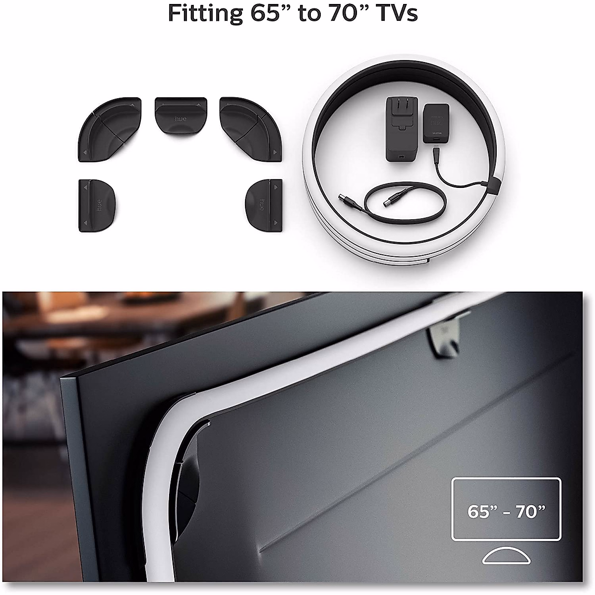 Philips Hue Gradient LightStrip 75" (Sync with TV, Music and Gaming), Hue Hub & Hue Sync Box Required (Renewed)