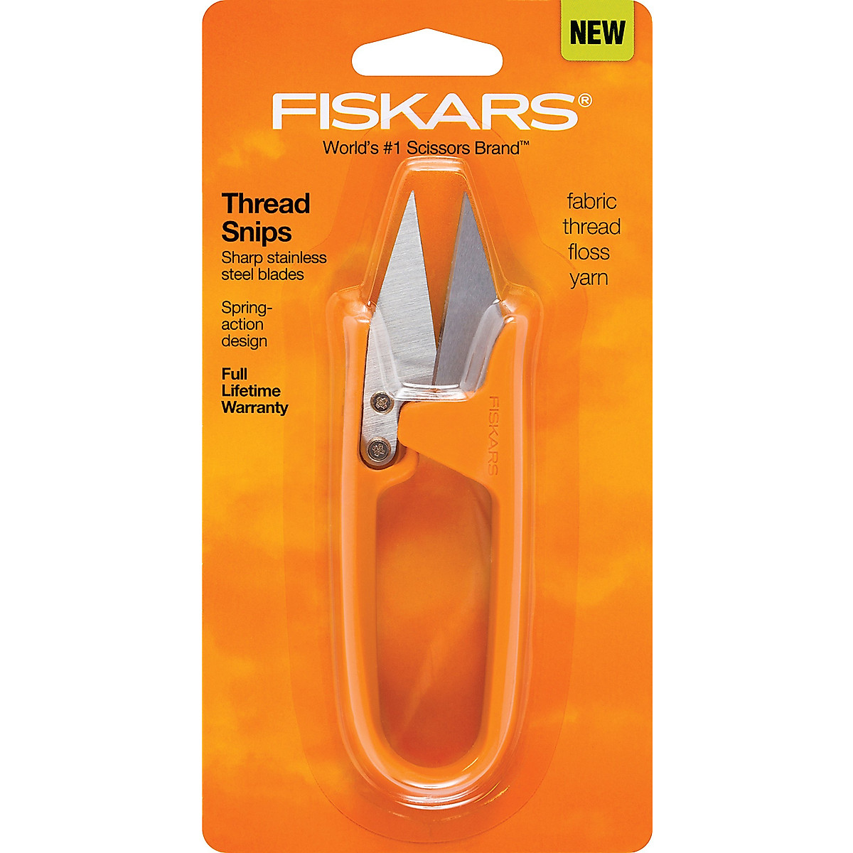 Fiskars Thread Snip Scissors, Gray Orange