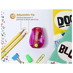 Bostitch Office Twist-N-Sharp Manual Pencil Sharpener, Easy Open Tray, Perfect for Kids, Works with Colored Pencils & Makeup Pencils, 3-Pack