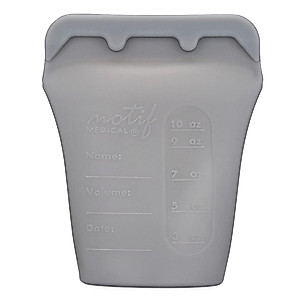 Motif Medical Reusable Milk Storage Bags, BPA Free Silicone, 3 Bags, Stores 10oz of Milk