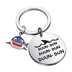 TIIMG Shark Jewelry Shark Keychain Charm Shark Gifts for Shark Lovers Cool Animal Gift (DUUN DUN)