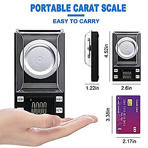 UNIWEIGH Milligram Scale 50g/0.001g,Precision Mini Carat Gram Scale for Powder Medicine,Jewelry,Gem,Reloading,Lab,Pocket Scale with Cal Weight,Professional Mg Scale with Tare,LCD Display,Powder Scoop