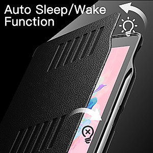 JETech Case for iPad 9.7-Inch 2018/2017 (6th/5th Generation) with Pencil Holder, Protective Multiple Angle Magnetic Stand, Shockproof (Black)